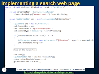 Sql server, .net and c# video tutorial: Implement search web page using ...