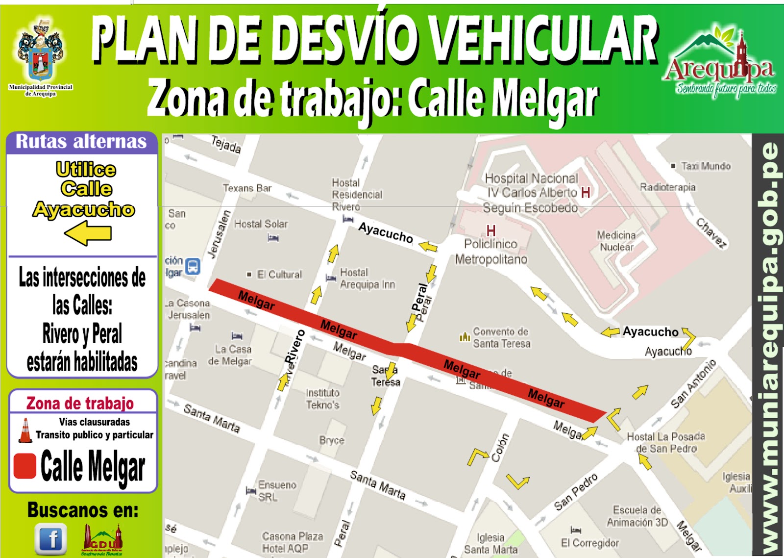 Radio Universidad Plan De DesvÍo Vehicular Zona De Trabajo Calle Melgar