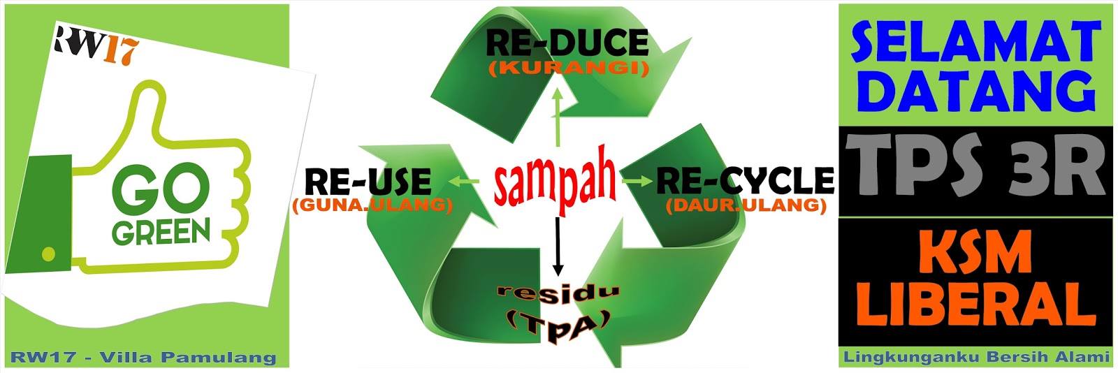 VILLA PAMULANG RW17 TANGSEL-BANTEN: BANER SPANDUK GO GREEN TPS 3R