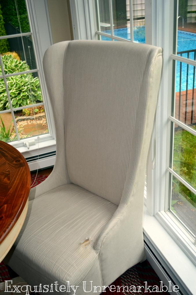 A Quick Chair Tear Repair ~ Partial Slipcover | Exquisitely Unremarkable