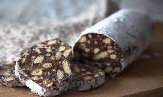 Exquisite chocolate salami cake!