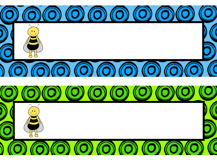 Bee Name Plate Labels | Mrs. Black's Bees