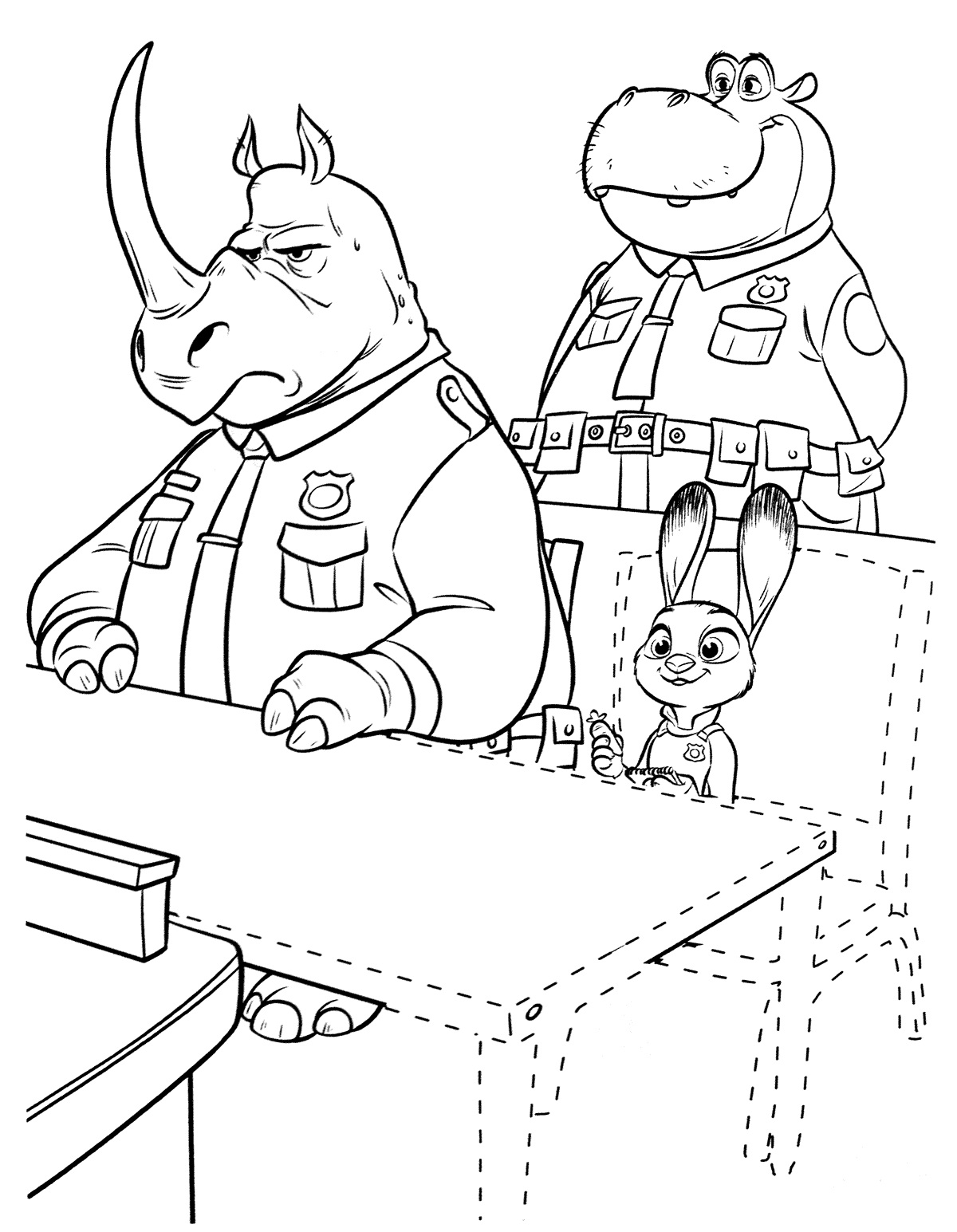 Zootopia Printables coloring pages | Craetive Kids Colouring