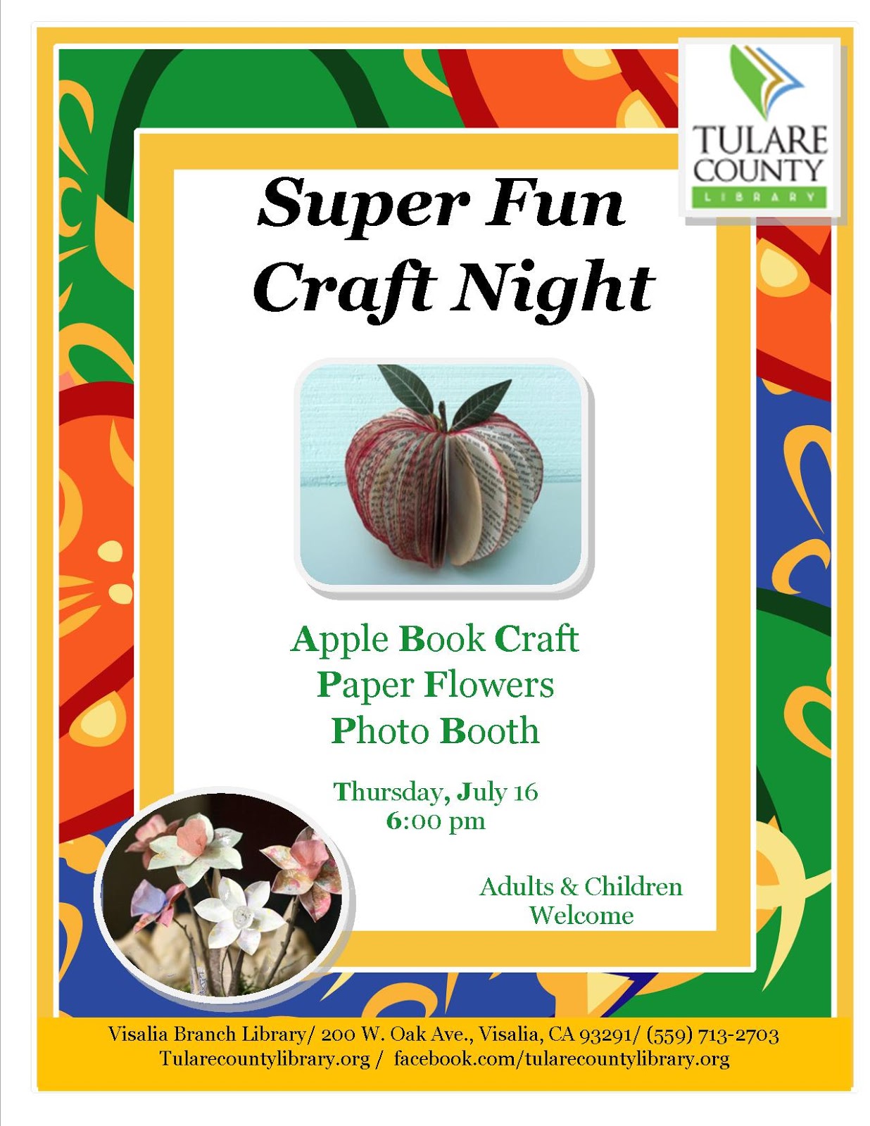 Tulare County Library News and Events: Super Fun Craft Night at Visalia ...