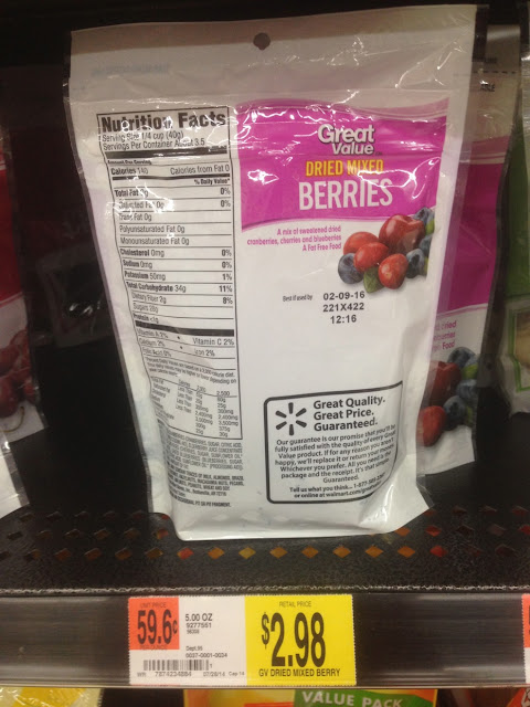 Healthy Grocery: Dried Mixed Berries, Great Value, 5 oz - Walmart
