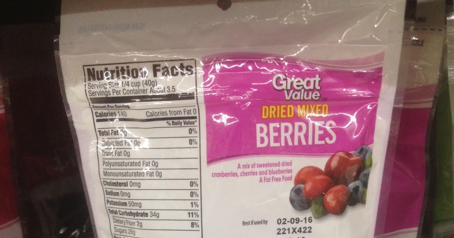 Healthy Grocery: Dried Mixed Berries, Great Value, 5 oz - Walmart
