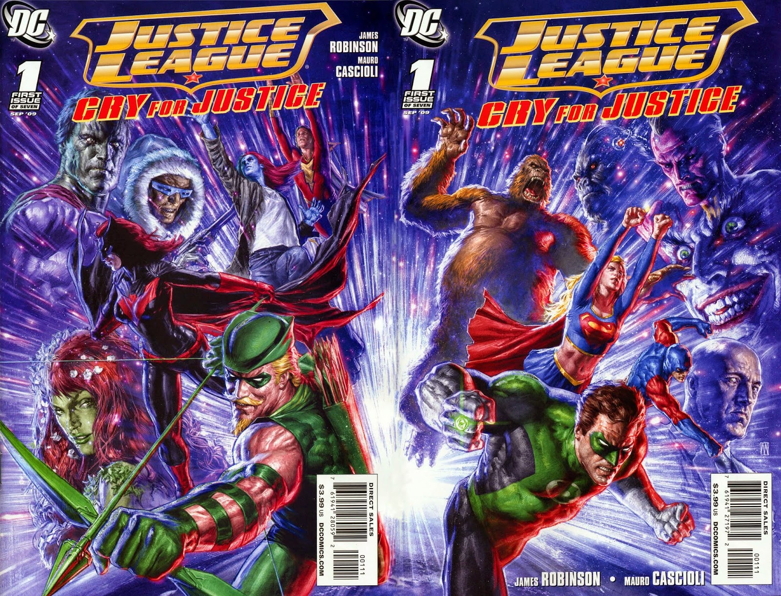 Secuencias en Fuga: JLA - Cry For Justice # 1. DC Comics. Mauro Cascioli.