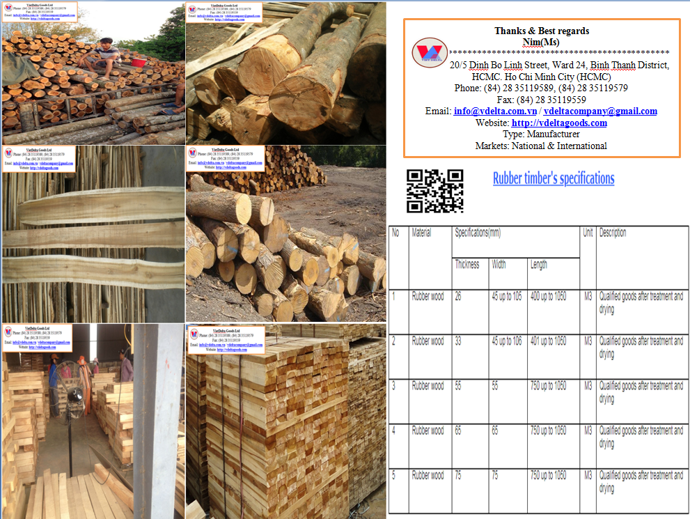 Rubber timber