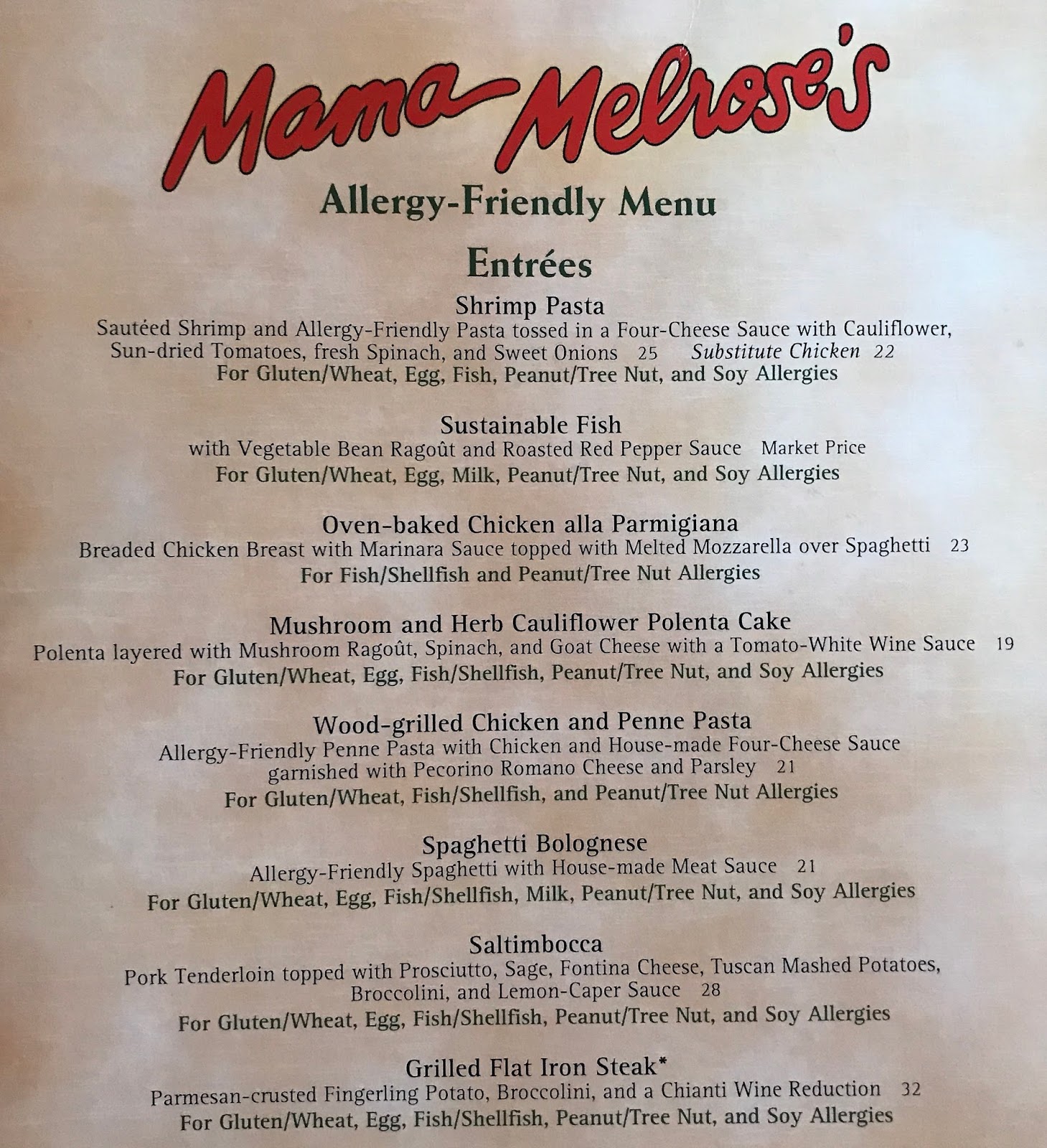 Alexis's Gluten Free Adventures: Mama Melrose's Ristorante Italiano ...