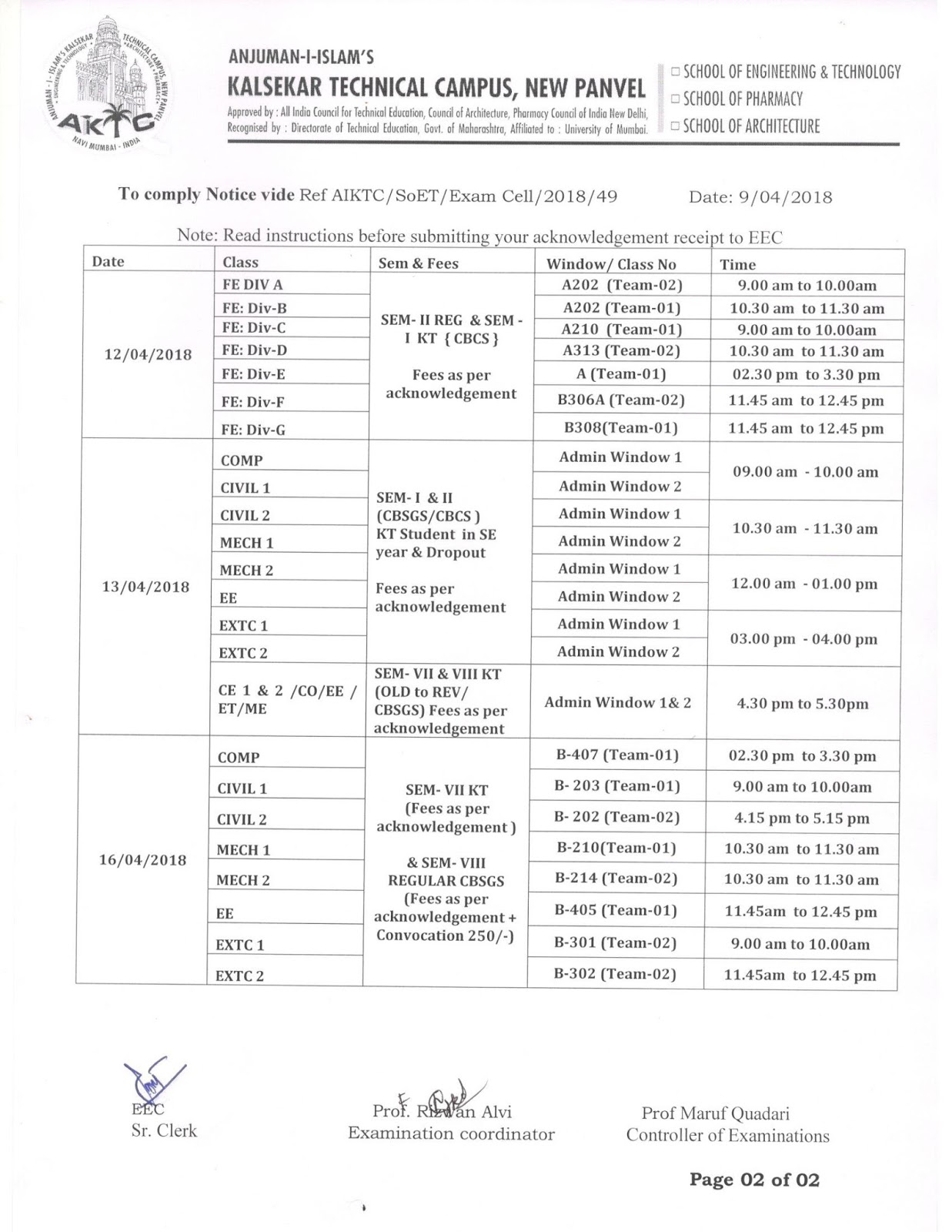 EXAM-CELL NOTICE BOARD: NOTICE-FE-BE (SEM-I, II, VII & VIII- CHOICE ...