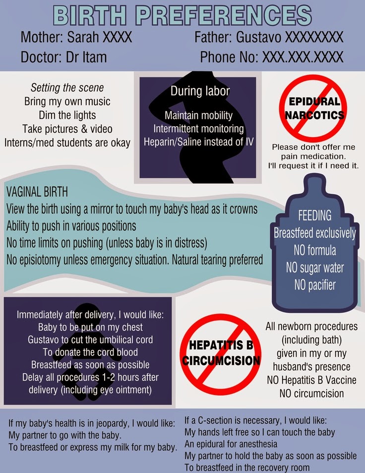 Prego to Legos: Birth Preferences (infographic)