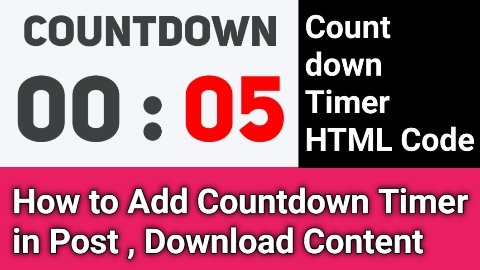 Countdown Timer HTML Code For Website | Blogger