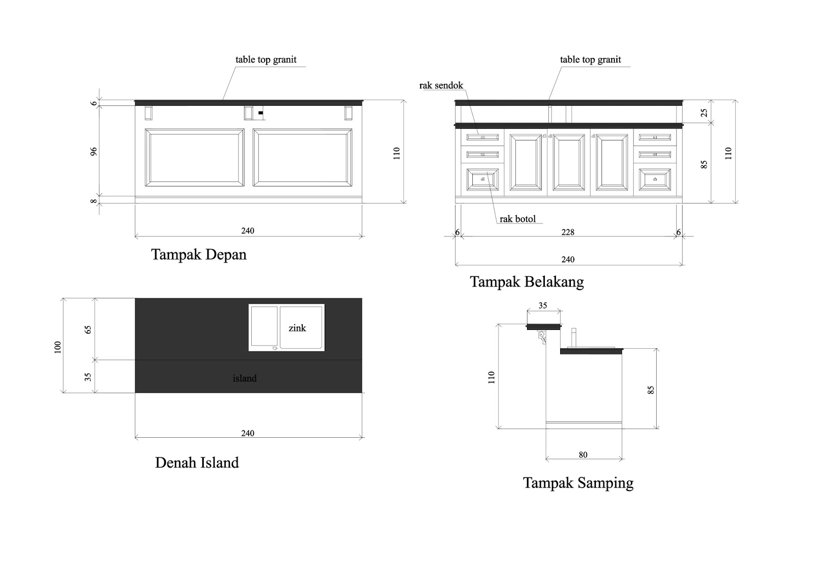 IDEsign - arsitektur: Dapur dan Island Bergaya Klasik Modern