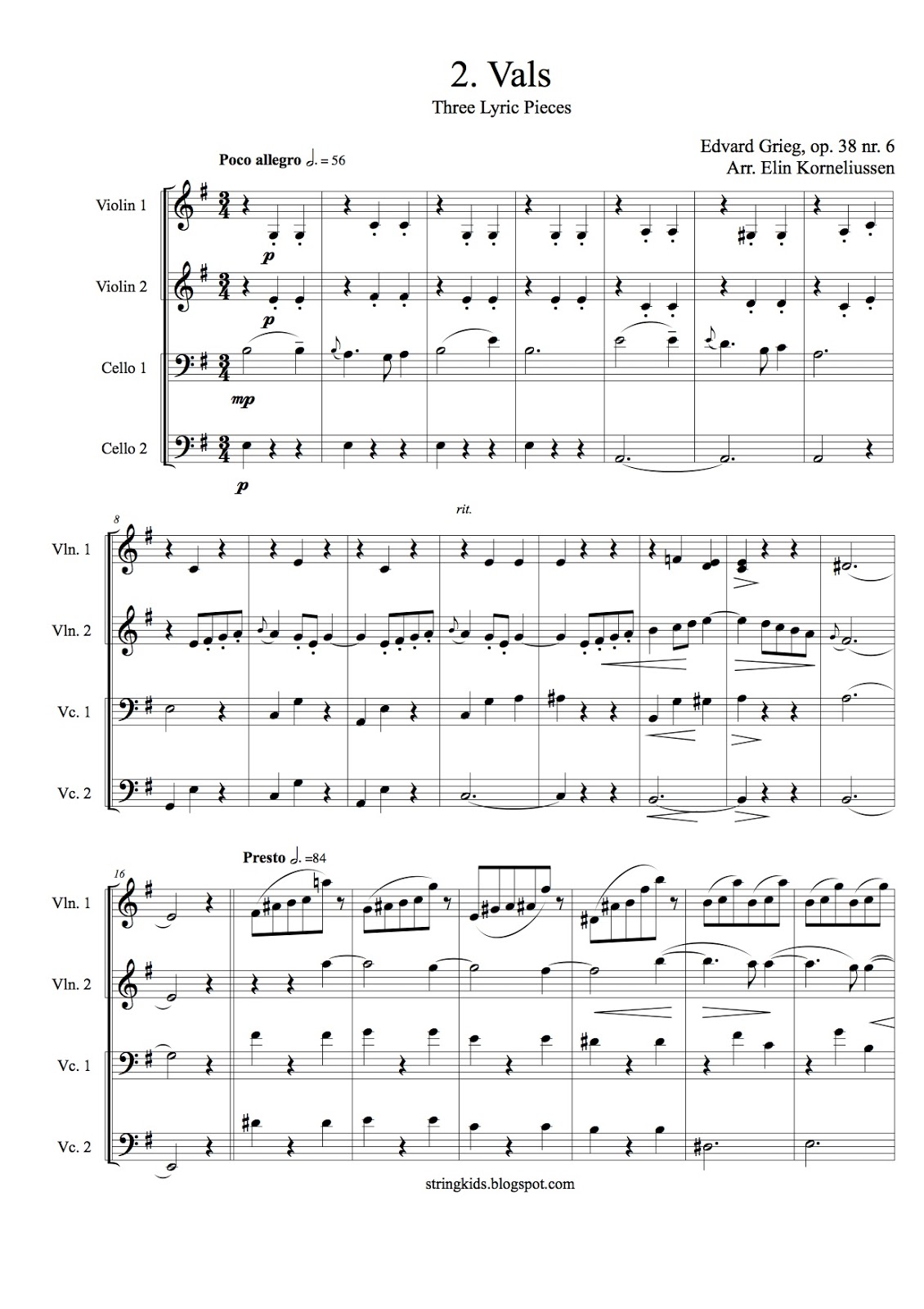 String Kids Orchestra: Grieg: Three Lyric Pieces – 2. Vals