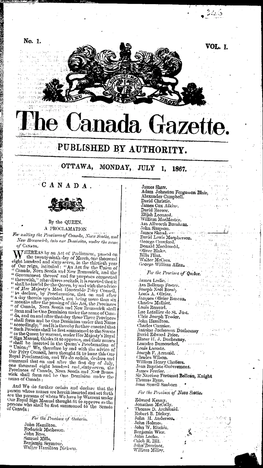 Genealogy: Beyond the BMD: 150 Years of Confederation
