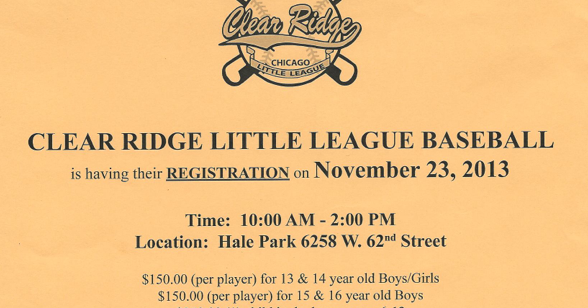 Southwest Chicago Post: Clear Ridge Little League Registration