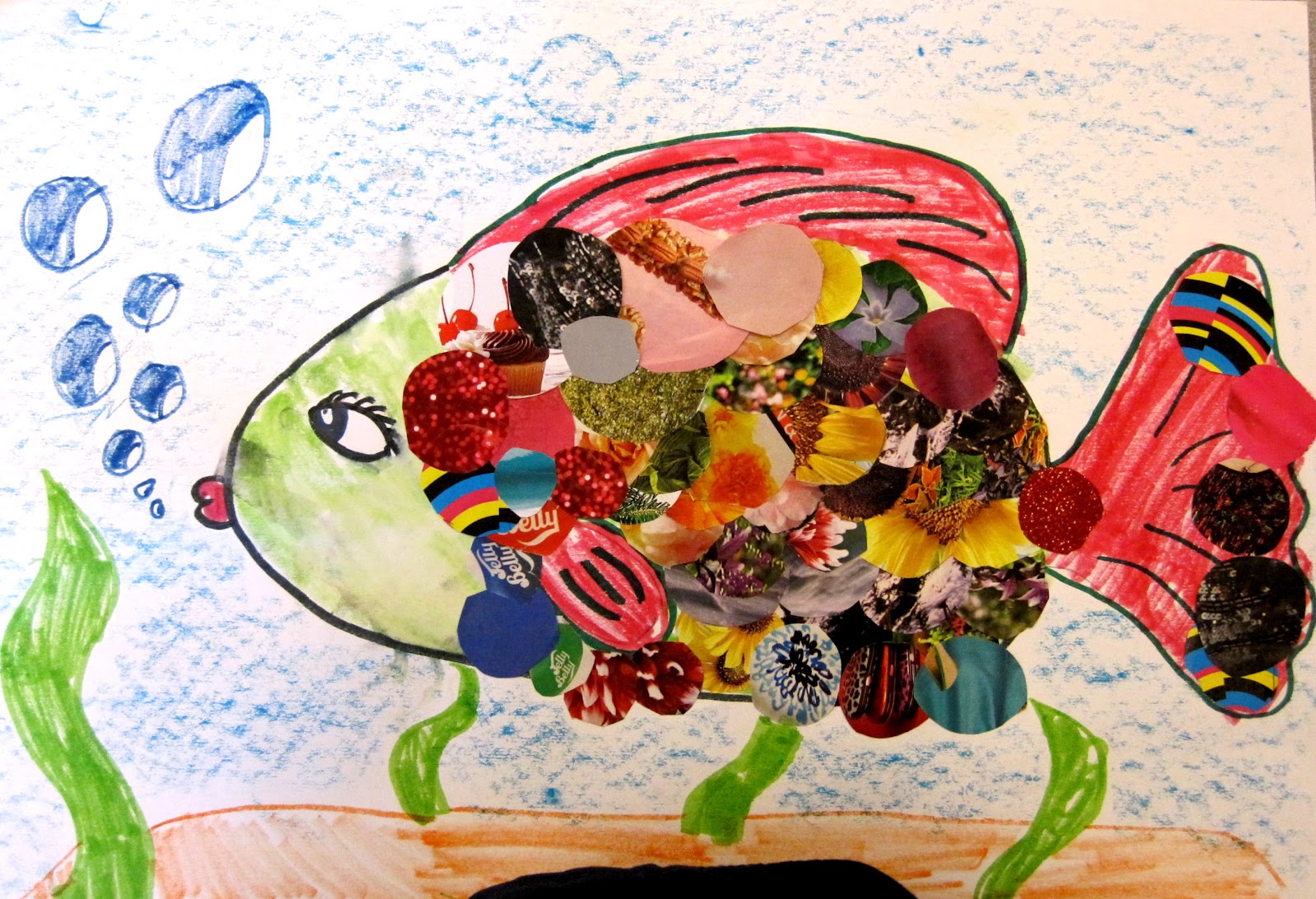 Art class ideas: Fish Collage