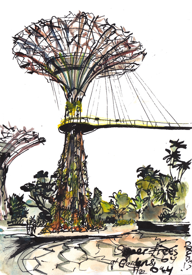 Urban Sketchers Singapore : Gardens by the bay sketchwalk