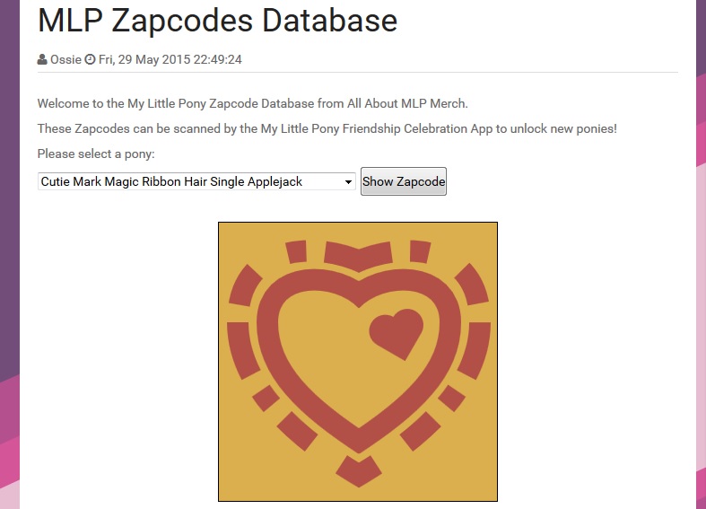 MLPMerch.com Releases Zapcodes Database | MLP Merch