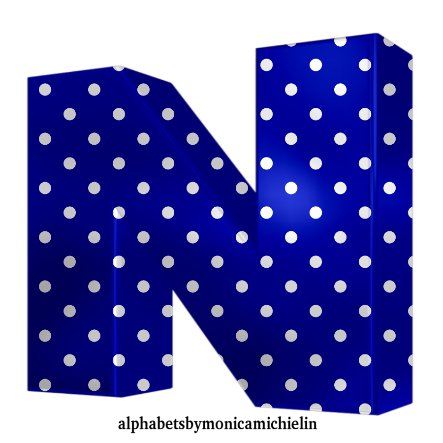 M. Michielin Alphabets: BLUE POLKA DOTS ALPHABET, ALFABETO AZUL DE BOLINHAS