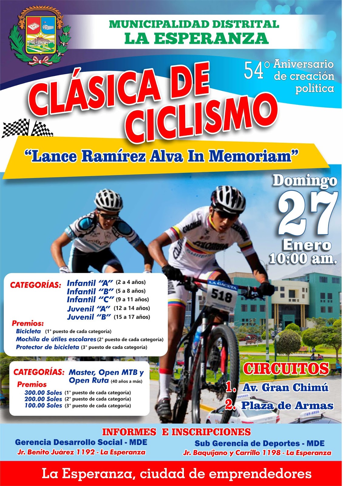XIV CLASICA DE CICLISMO DE LA ESPERANZA “LANCE RAMIREZ ALVA” - Club de ...