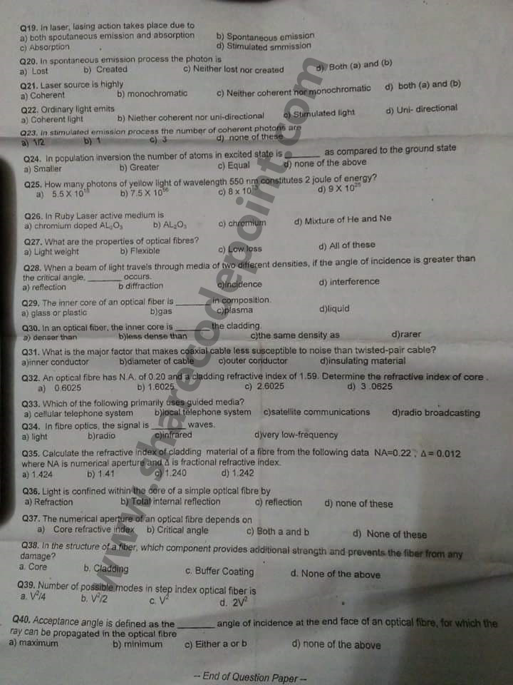 PHY109 : Engineering Physics Mid Term Exam Question Paper - PHY 109 ...