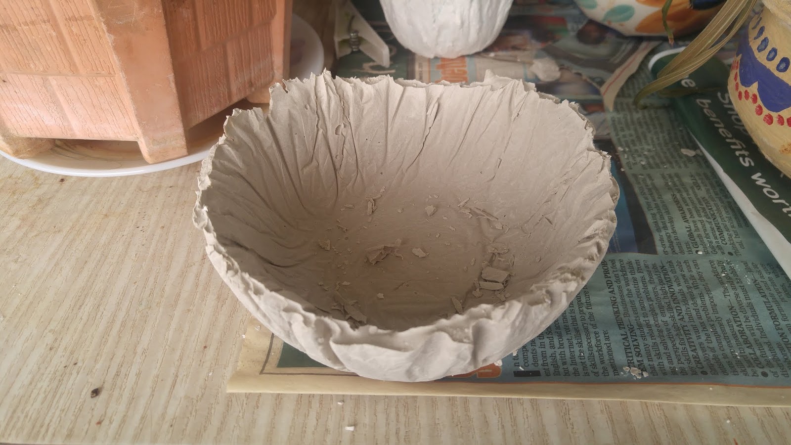 DIY Craftopedia: Make a Textured Bowl for your Table Top with Plaster ...