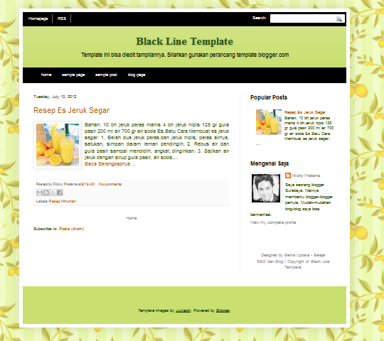 Template Blog SEO Friendly Black Line Editable (Bisa diedit)