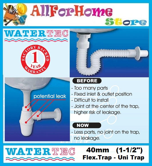 ALL FOR HOME STORE: UT20 1-1/2" WATERTEC Flexible Uni-Trap c/w S/steel ...