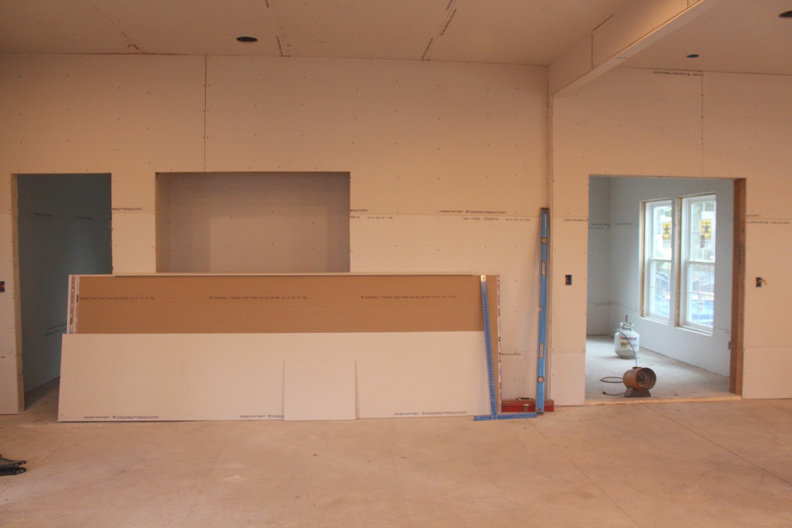 the corson cottage: Our Renovation Moves Inside - Drywall Installation ...
