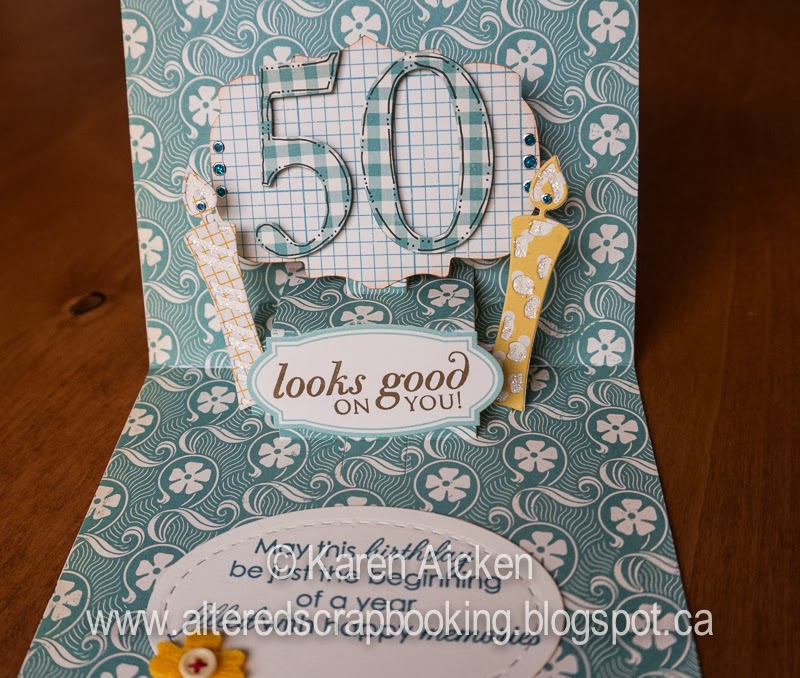 Altered Scrapbooking: Bright & Cheery 50th Birthday Card
