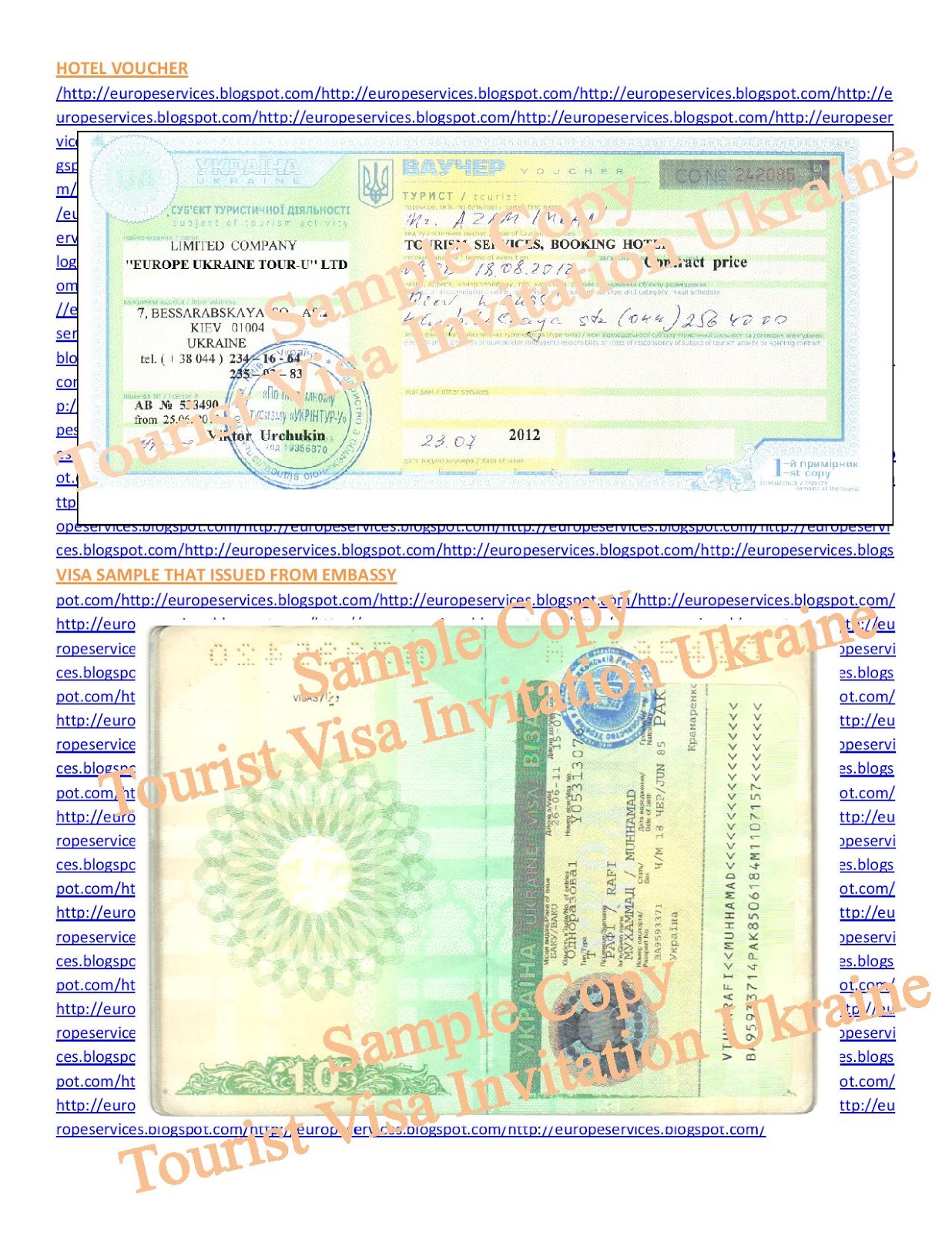Europe Services Ukraine: Ukraine Visa Invitation