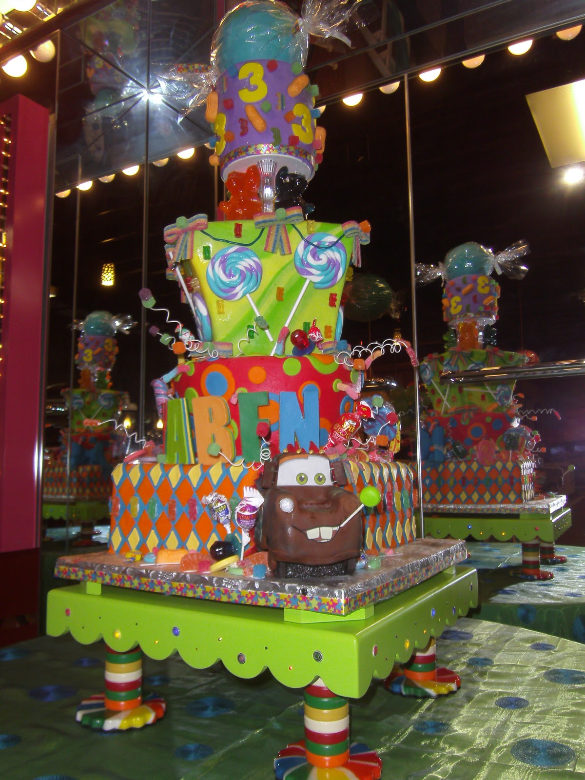 Mikes Amazing Stands: WOW! Custom Candy Cake Stand and Cake