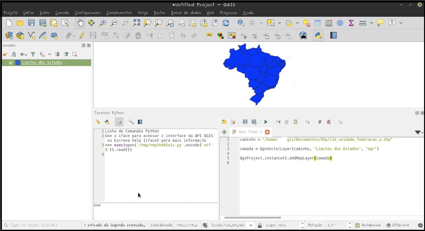 Como abrir shapefile com python no Qgis - É Tudo Mapa