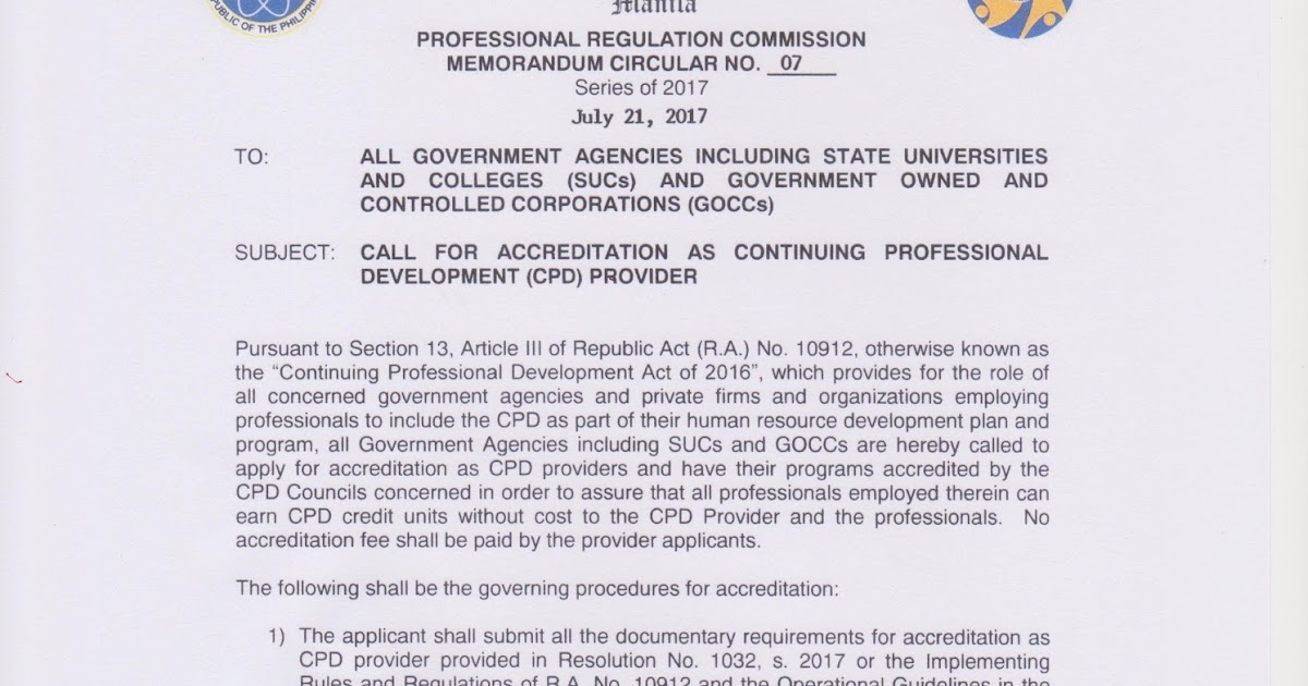 PLAI - Southern Tagalog Region Librarians Council: PRC Memorandum ...