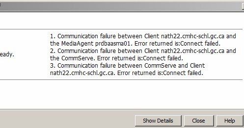 ITOPSM: CommVault Communication Problems between the Client , CommCel ...
