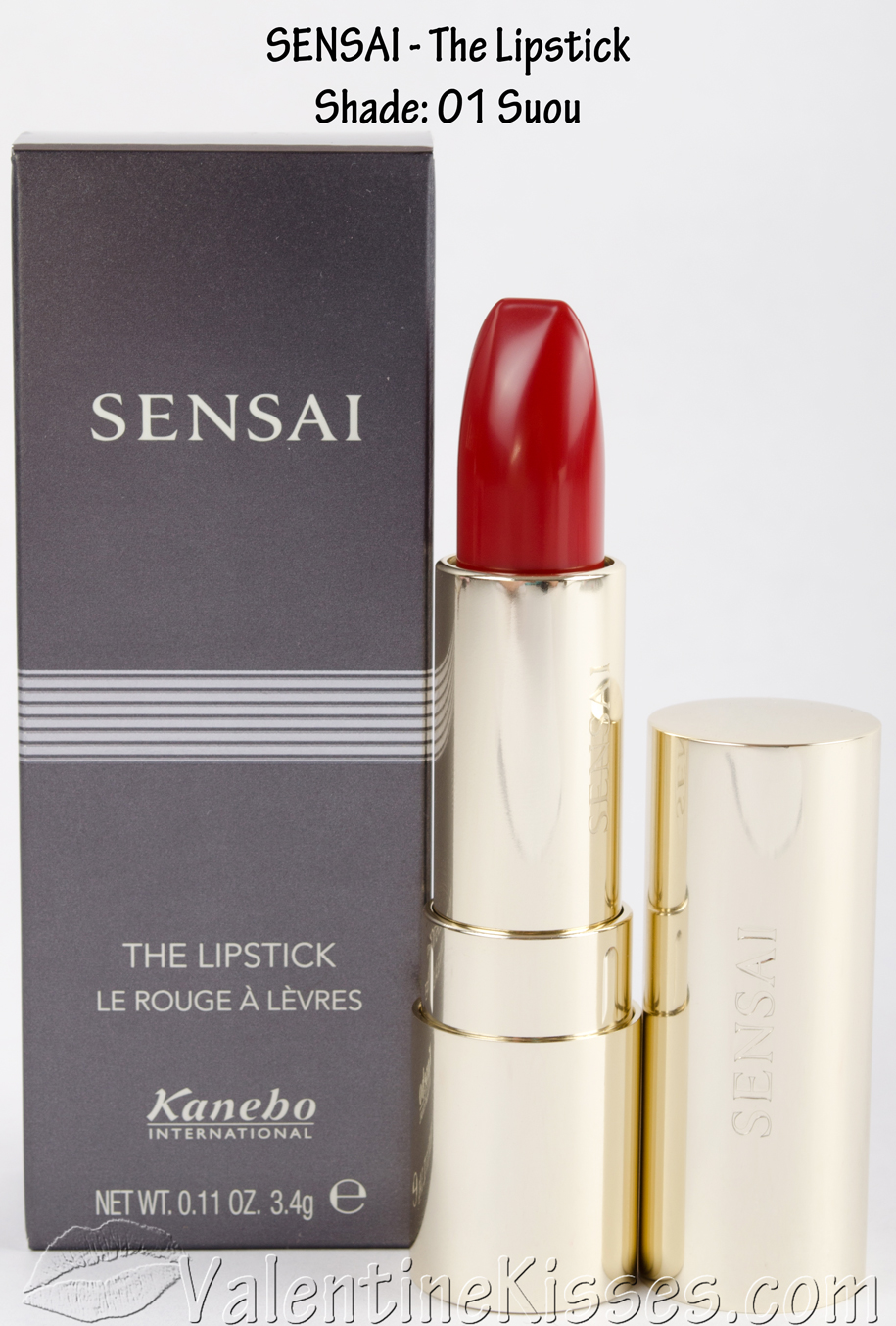Valentine Kisses: Sensai The Lipstick in 01 Suou - pics, swatches, review