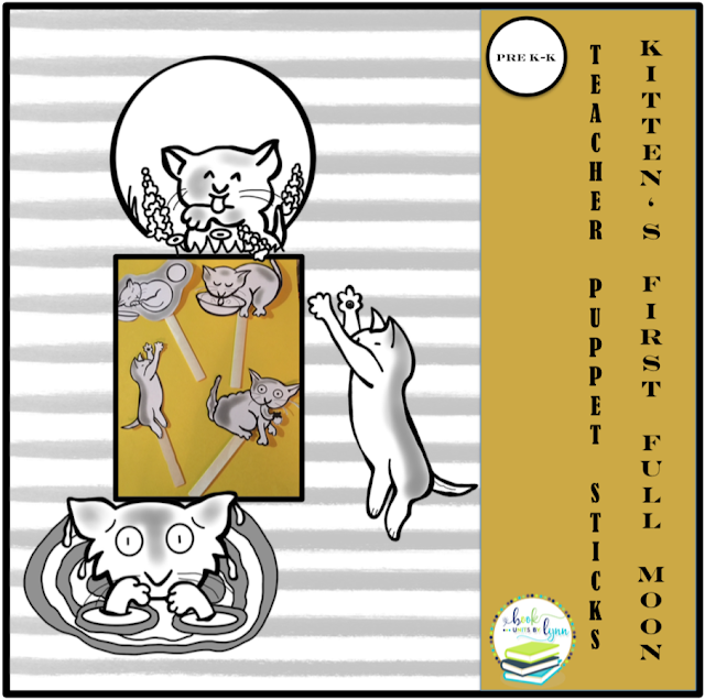 KITTEN’S FIRST FULL MOON LARGE TEACHER RETELLING STICKS ~ Book Units by ...