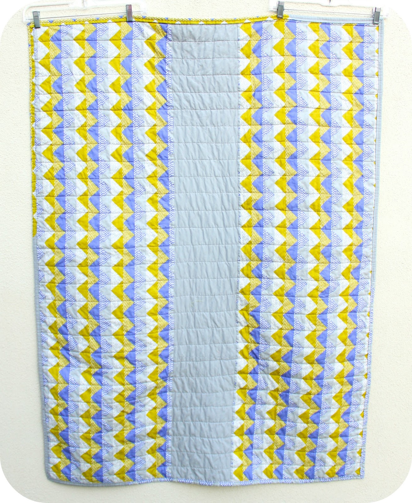 Sewing Over Pins: Finished: Pink & Gray Stripe Baby Quilts