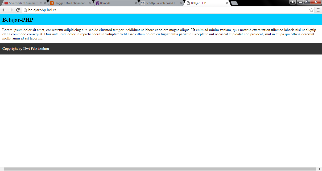 Cara Membuat Footer Tetap Berada di Bawah dengan CSS ~ Dwi Febriandaru Site