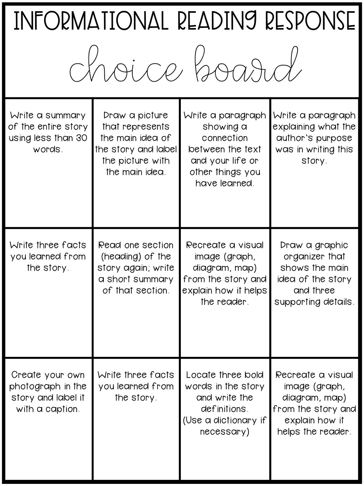 Autumn Books and Choice Boards | Hillary's Teaching Adventures