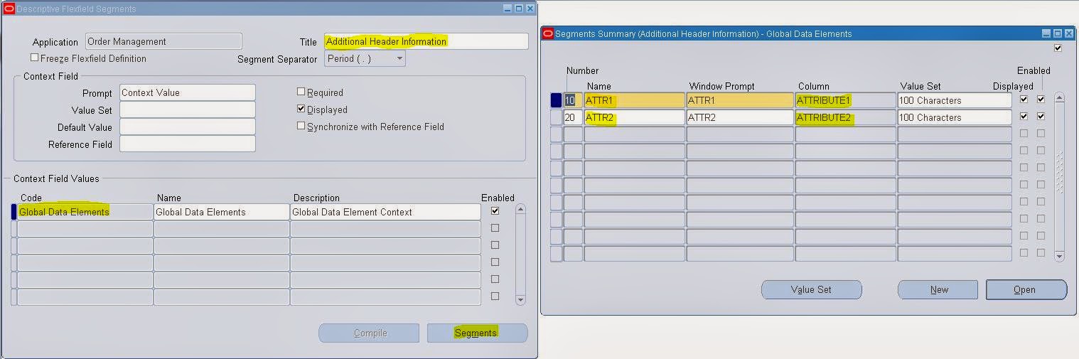 Learning SOA: Descriptive Flexfields in Oracle apps