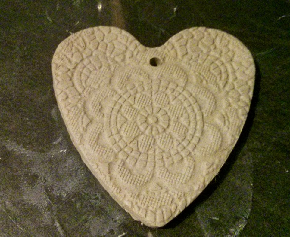 lightly enchanted: Clay Doily Hearts
