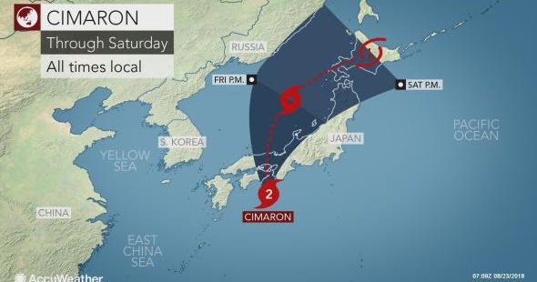 Typhoon Cimaron, Tropical Storm Soulik and Hurricane Lane