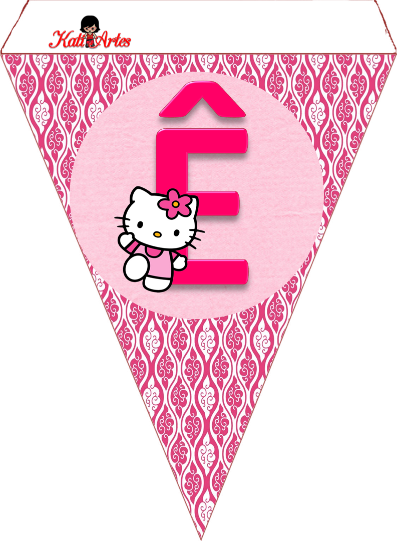 Hello Kitty Free Printable Bunting. - Oh my Alfabetos!