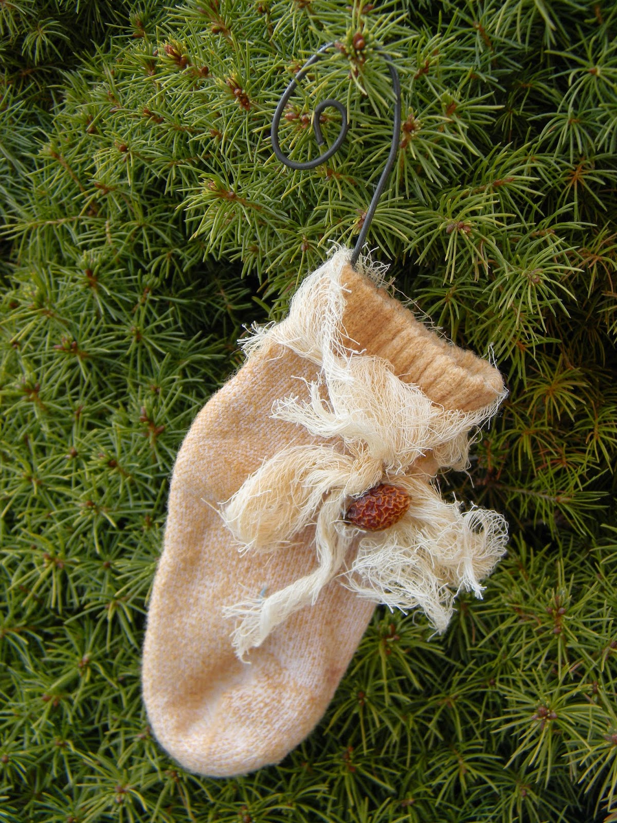 Artistic Endeavors 101: Primitive Baby Sock Ornament