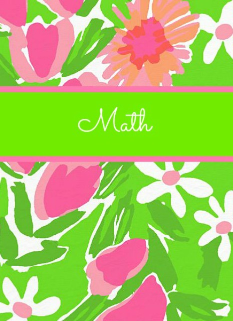 Lilly Pulitzer Binder Covers Math