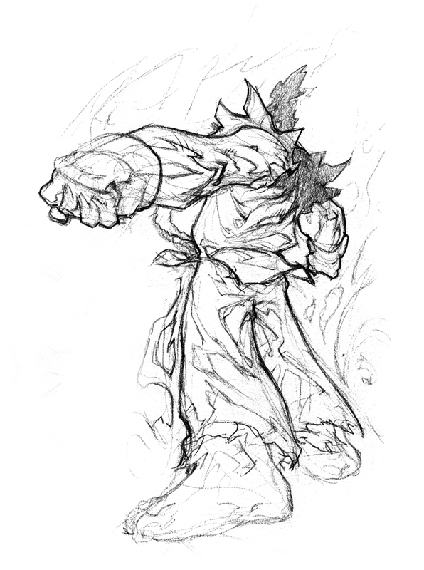 Minoh Kim's Art Blog: New Akuma drawing.