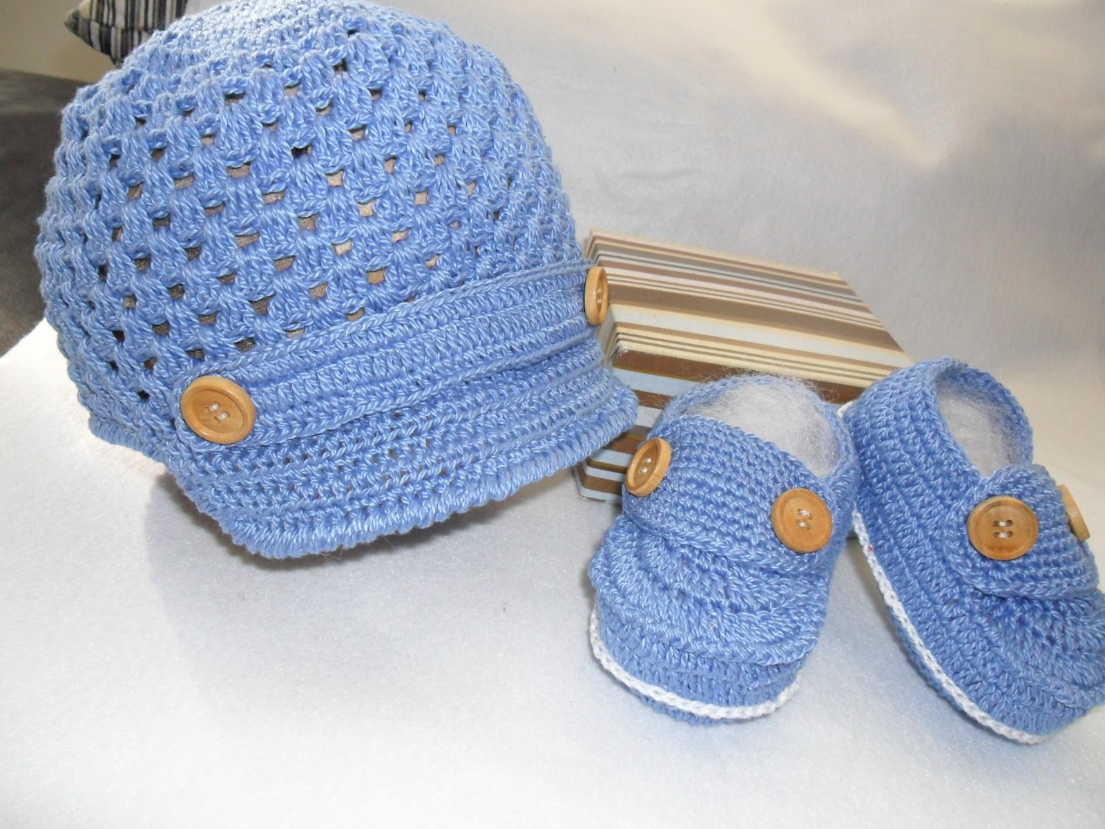 Sapatinhos Para Bebê - Life Baby: PAP conjunto Menino em Crochê