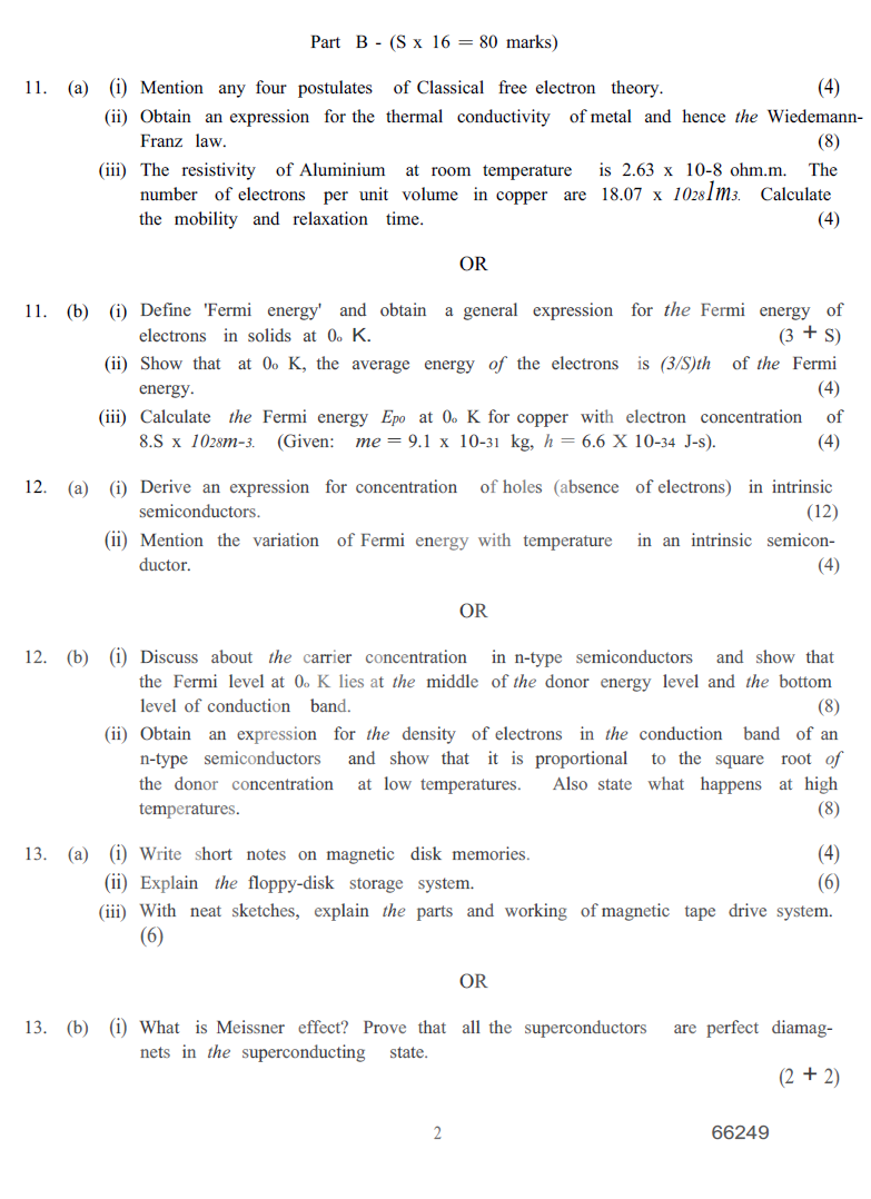PH2161 Engineering Physics-II Nov Dec 2011 Question Paper - University ...